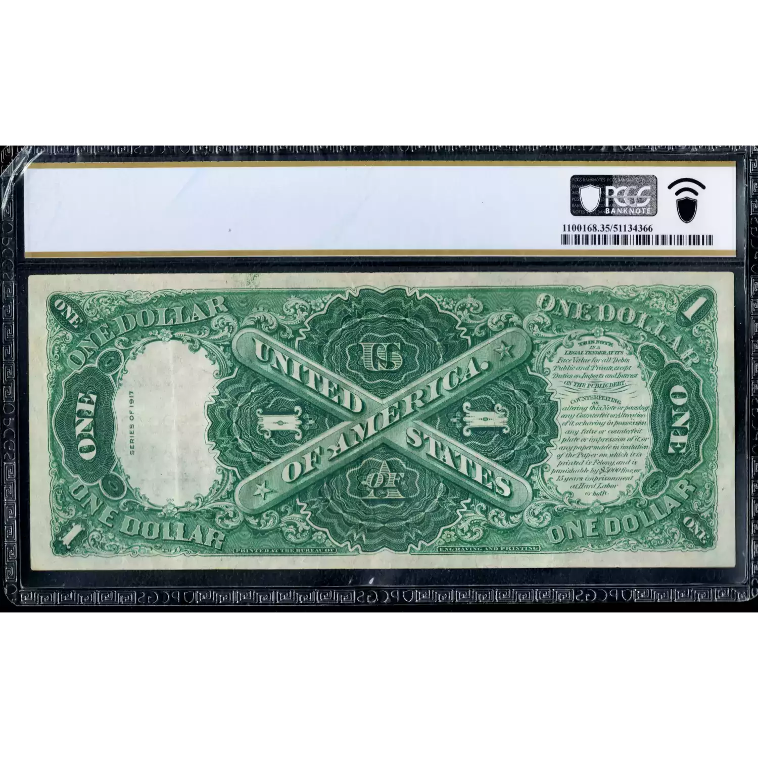 $1 1917 Small Red, scalloped Legal Tender Issues 37 - Executive Currency