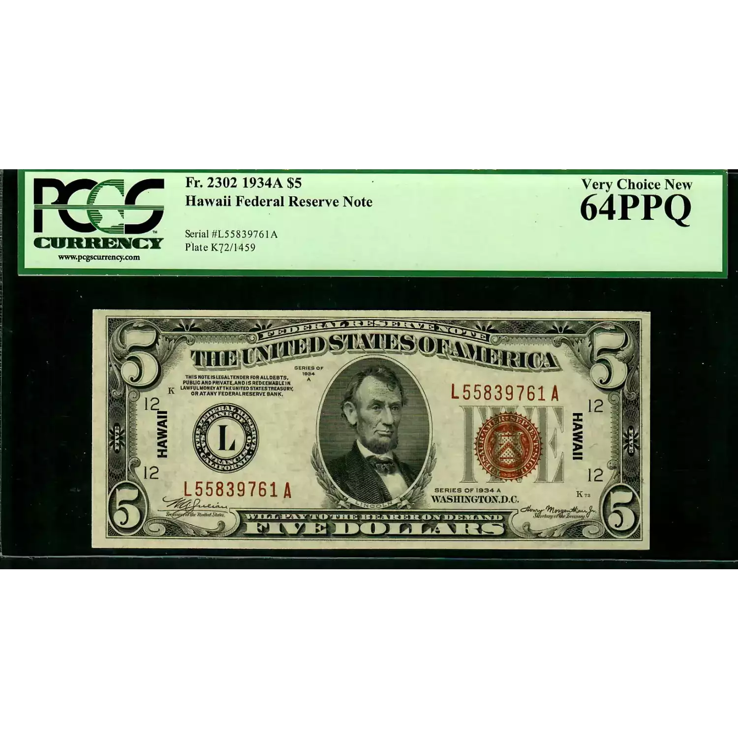 $5 1934-A brown seal Emergency Notes Issued During WW2 2302 - Executive ...