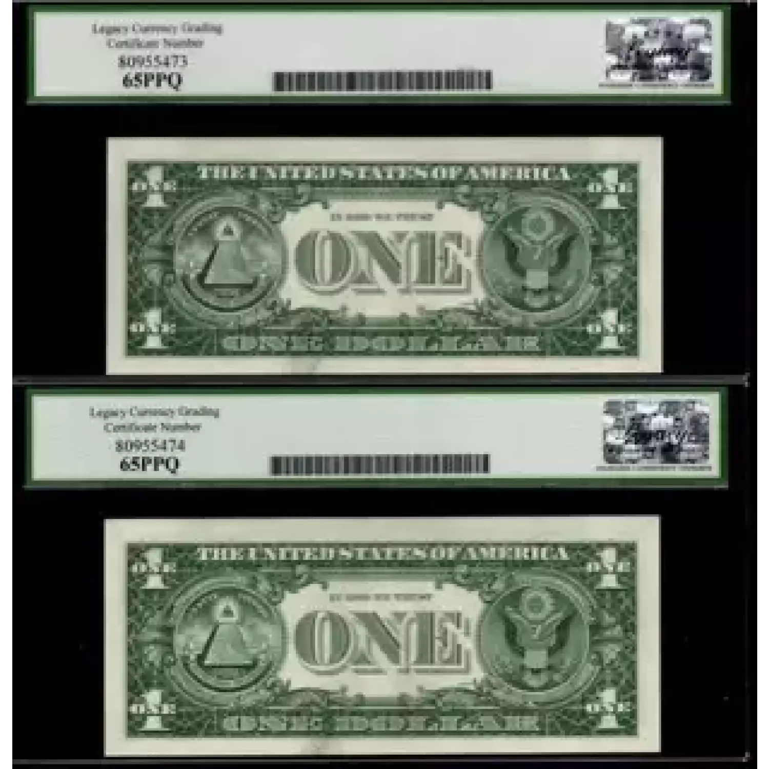 CONSEC PAIR: $1 1963-B FRN JOSEPH W. BARR AUTOGRAPHS Sequential LCGS ...